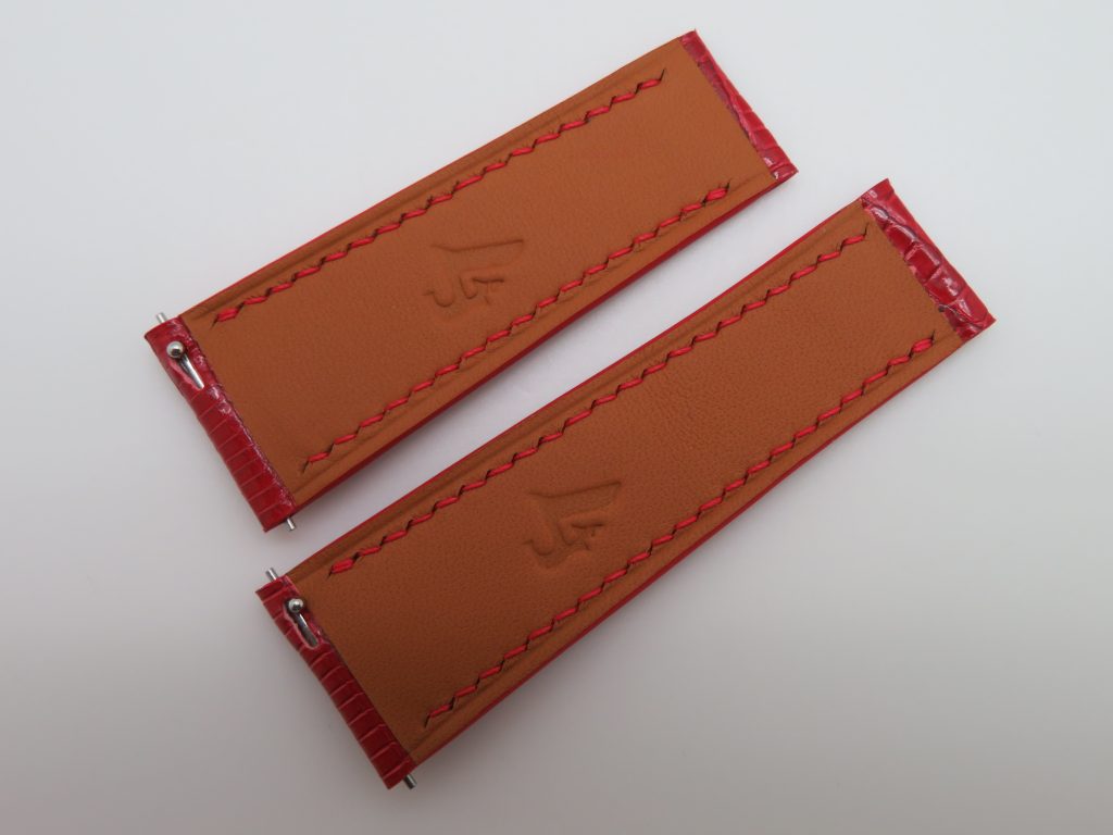 Custom 20mm Genuine Red Lizard Watch Strap for Rolex Daytona 116519 ...